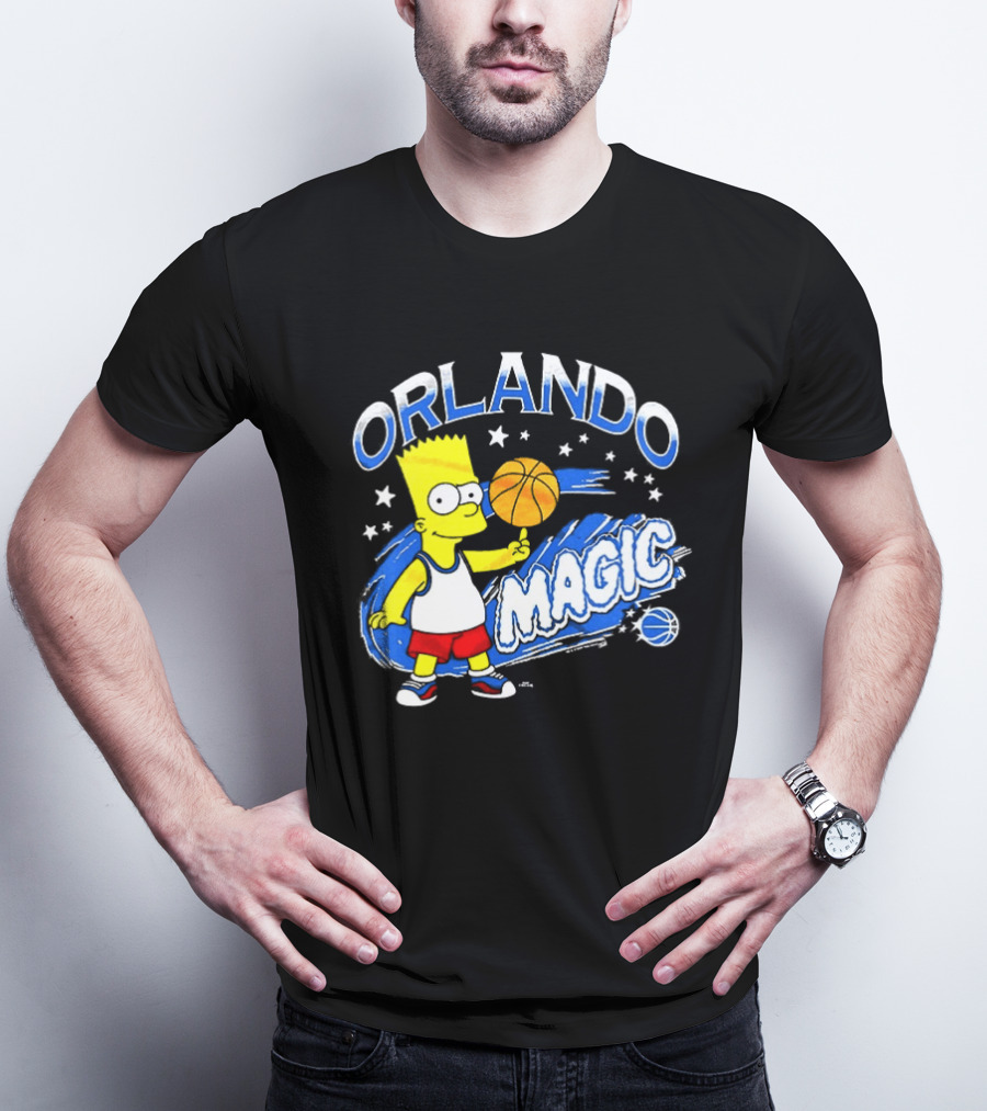 Bart Simpsons Orlando Magic NBA Basketball Cartoon T-Shirt