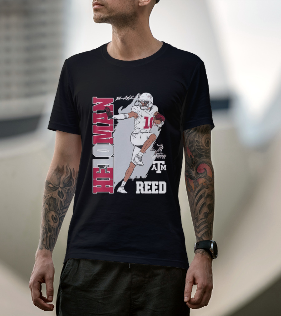 Marcel Reed Texas A&M Aggies Heloman Heisman Pose T-Shirt