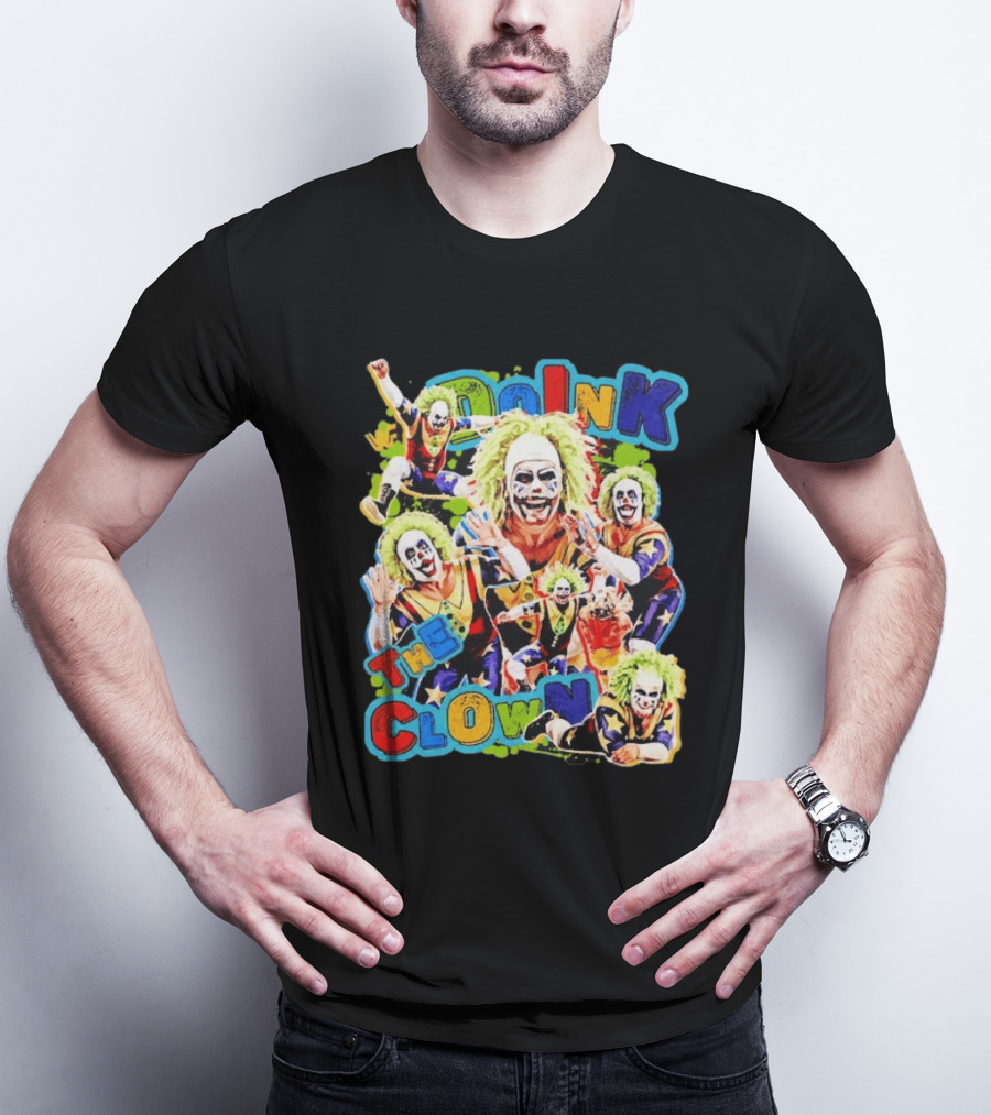 Doink The Clown WWE Wrestler Colorful Collage T-Shirt