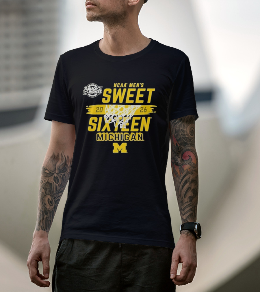 Michigan Wolverines NCAA Men's Basketball Sweet 16 2026 T-Shirt