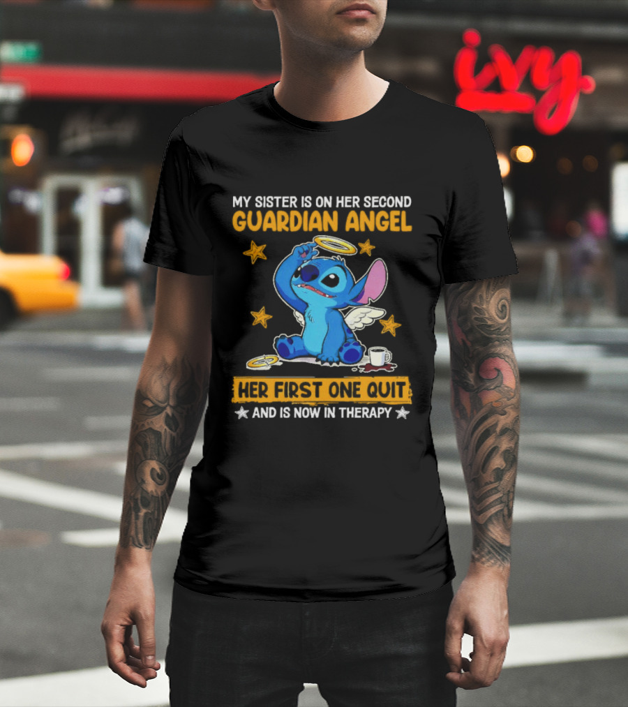 My Sister Is On Her Second Guardian Angel Stitch Therapy T-Shirt