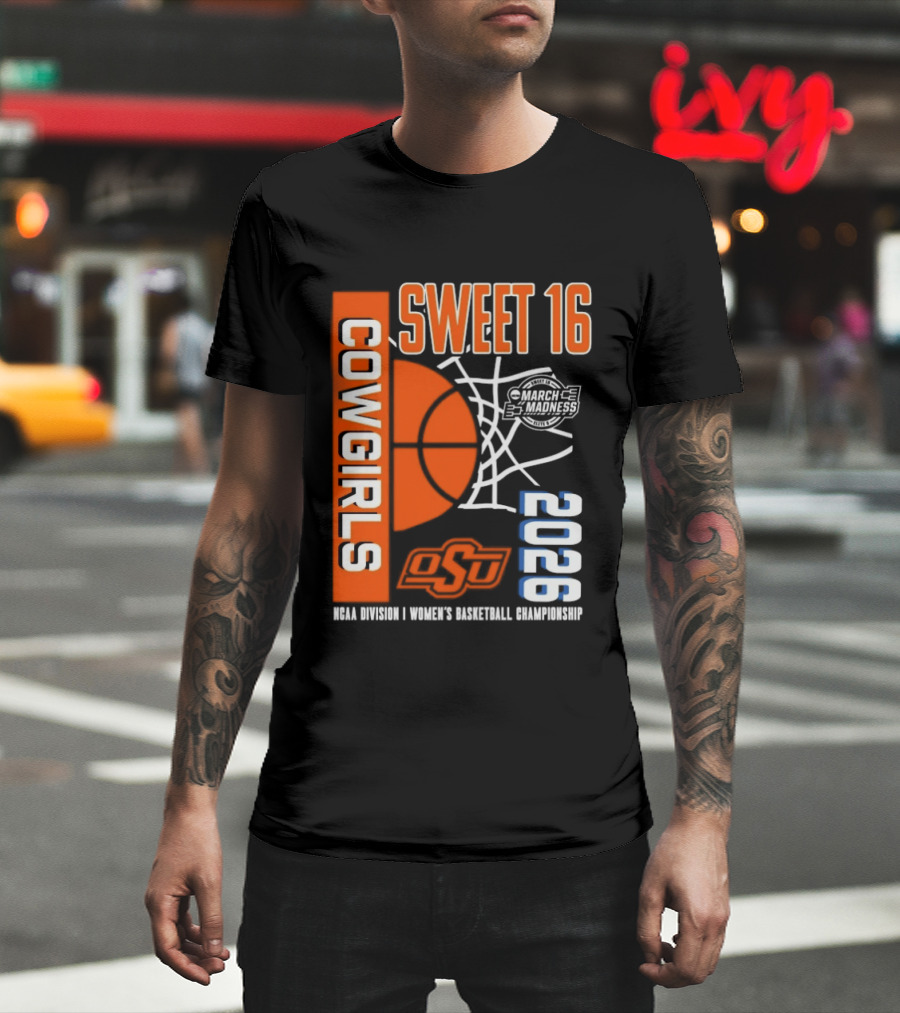 Oklahoma State Cowgirls Sweet 16 2026 NCAA Division I Women's Basketball March Madness Championship T-Shirt