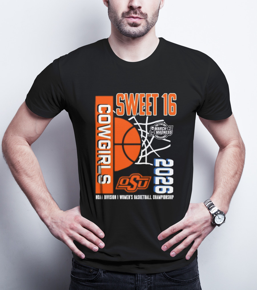 Oklahoma State Cowgirls Sweet 16 2026 NCAA Division I Women's Basketball March Madness Championship T-Shirt
