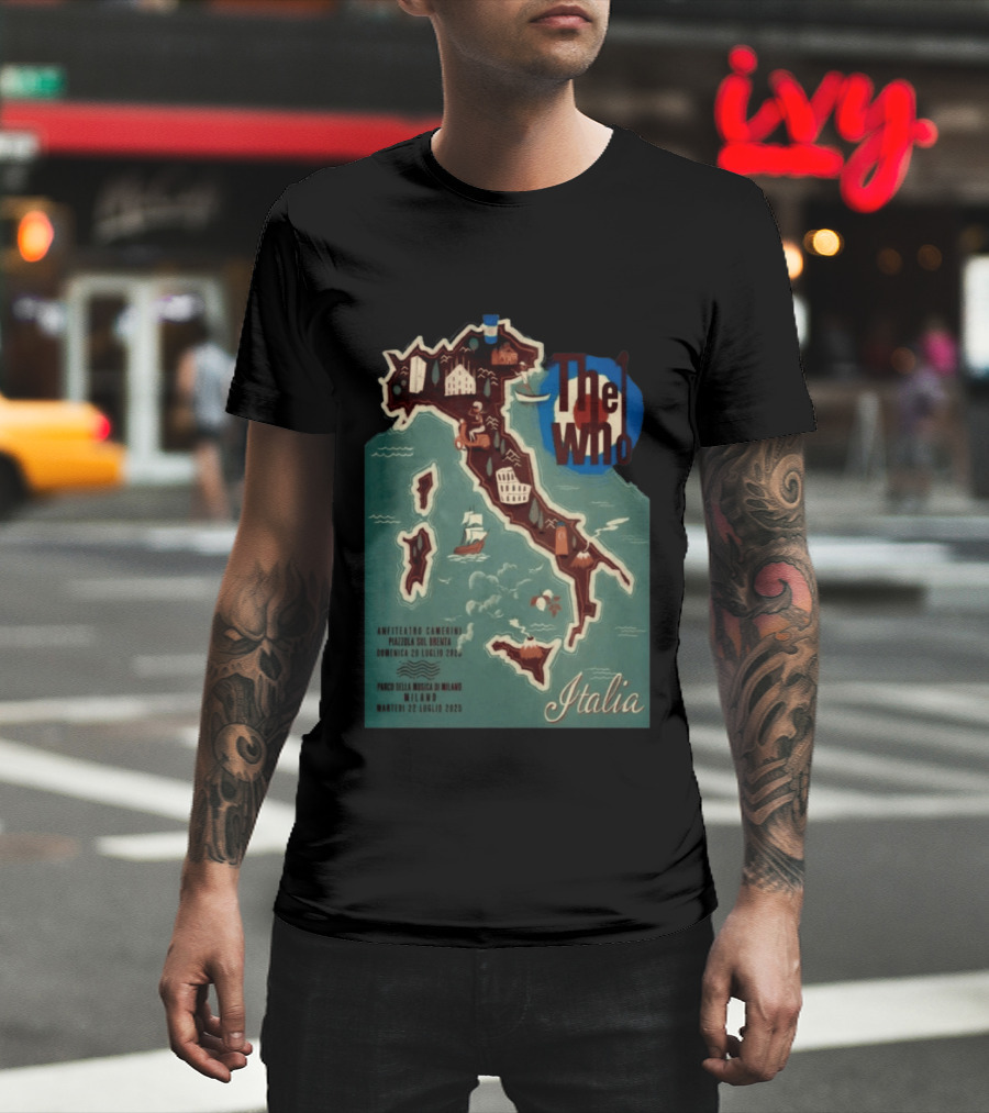 The Who Italia Tour 2026 Anfiteatro Camerini Padova Sul Brenta Parco Della Musica Milano T-Shirt