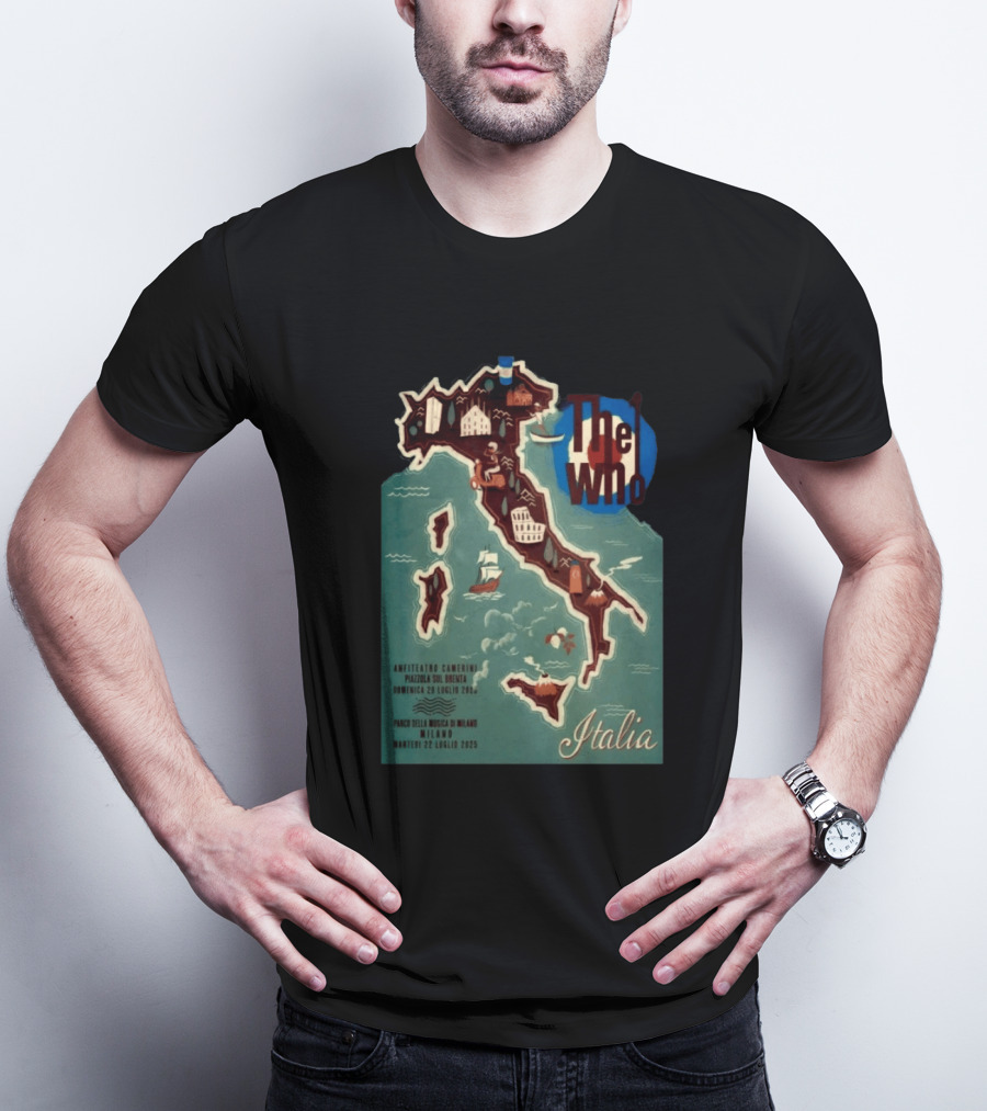The Who Italia Tour 2026 Anfiteatro Camerini Padova Sul Brenta Parco Della Musica Milano T-Shirt