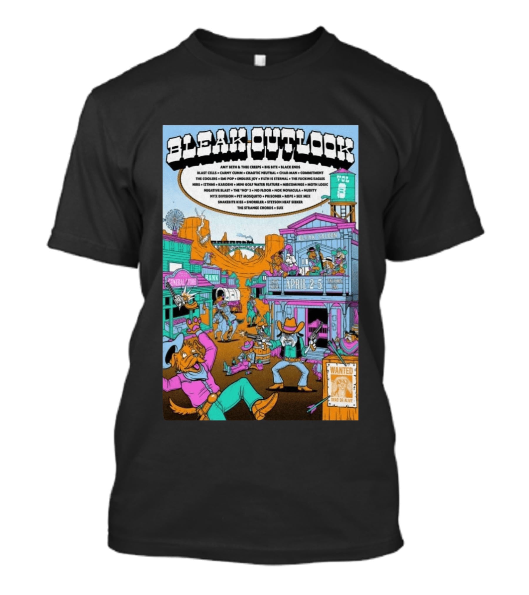 Bleak Outlook Vol 8 Band Lineup April 2 5 2026 Tacoma WA T-Shirt