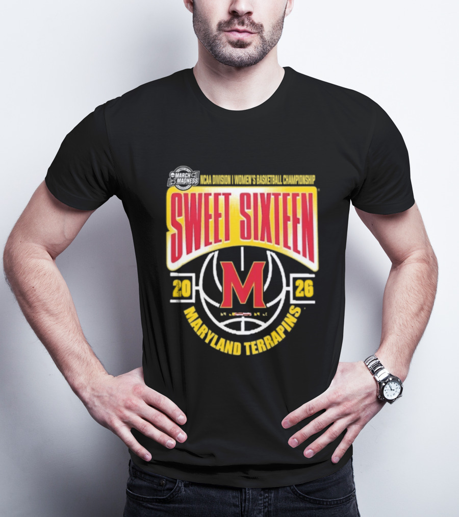 Maryland Terrapins Sweet Sixteen NCAA DI Women's Basketball March Madness 2026 T-Shirt