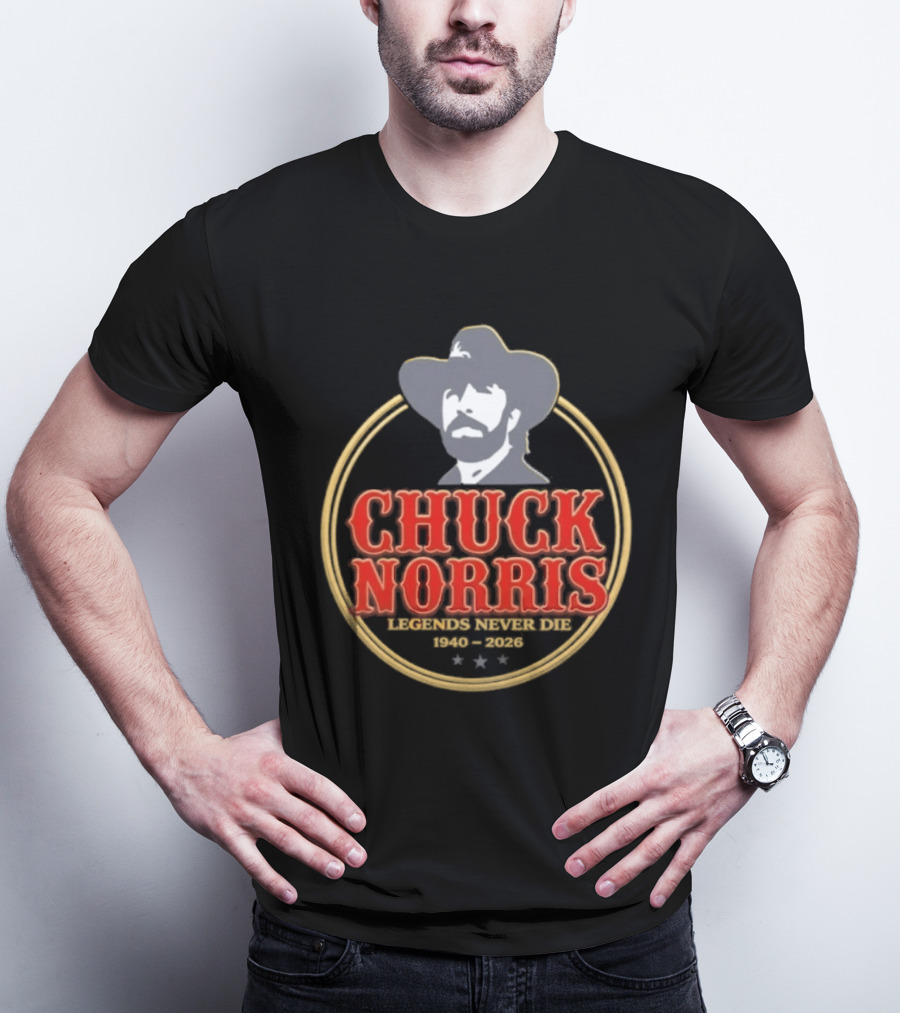 Chuck Norris Legends Never Die 1940 2026 T-Shirt
