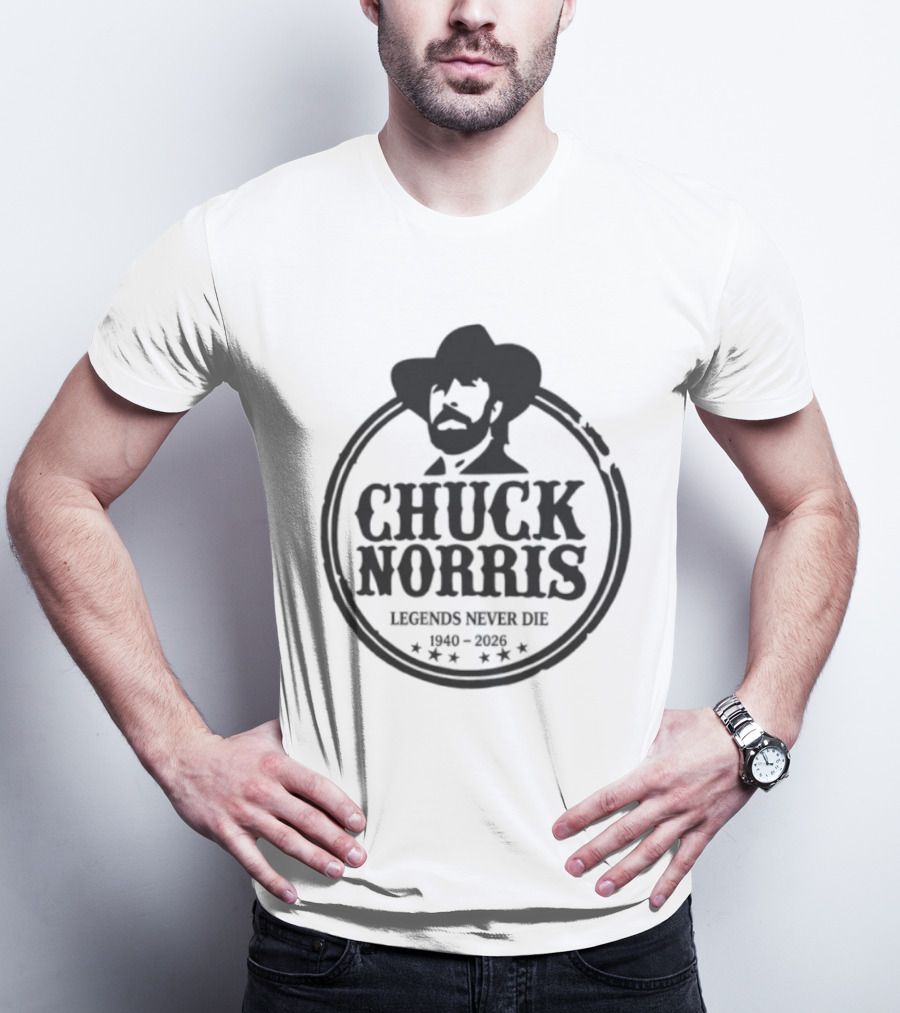 Chuck Norris Legends Never Die 1940 2004 Cowboy Image Stars T-Shirt