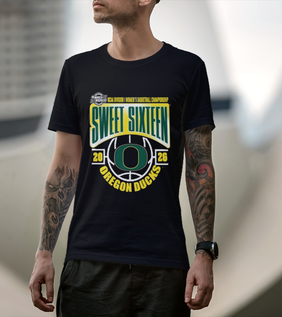 NCAA Women's Basketball Oregon Ducks Sweet Sixteen 2026 March Madness T-Shirt
