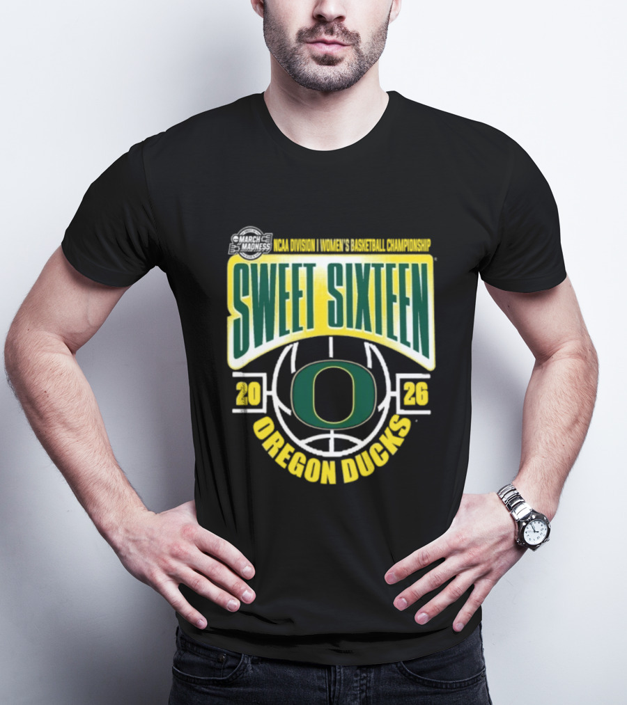 NCAA Women's Basketball Oregon Ducks Sweet Sixteen 2026 March Madness T-Shirt