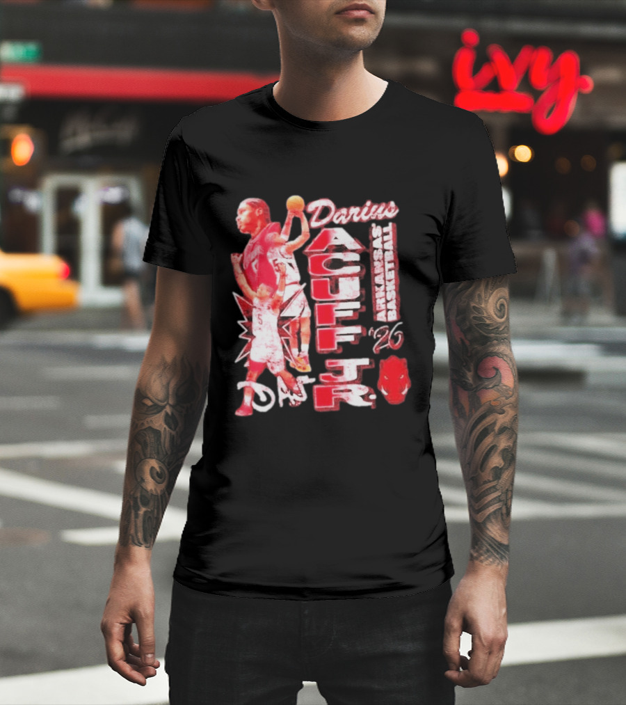 Darius Acuff Jr Arkansas Basketball Razorbacks '26 Crimson T-Shirt