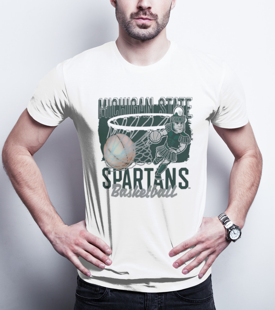 Michigan State Spartans Basketball Swoosh Net T-Shirt
