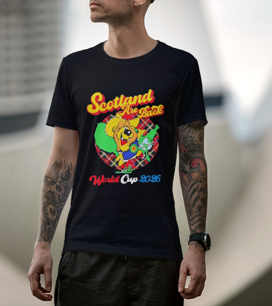 Scotland Are Back World Cup 2026 Lion Plaid Globe Soccer Ten Left T-Shirt