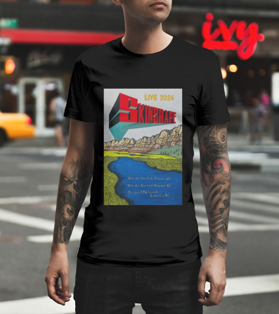 LIVE 2026 Skinshape July Tour Mod Club Toronto Beanfield Montreal FEQ Festival Quebec City T-Shirt