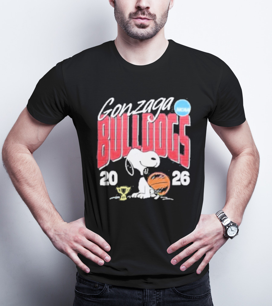 Gonzaga Bulldogs Snoopy NCAA Tournament 2026 Basketball Trophy T-Shirt