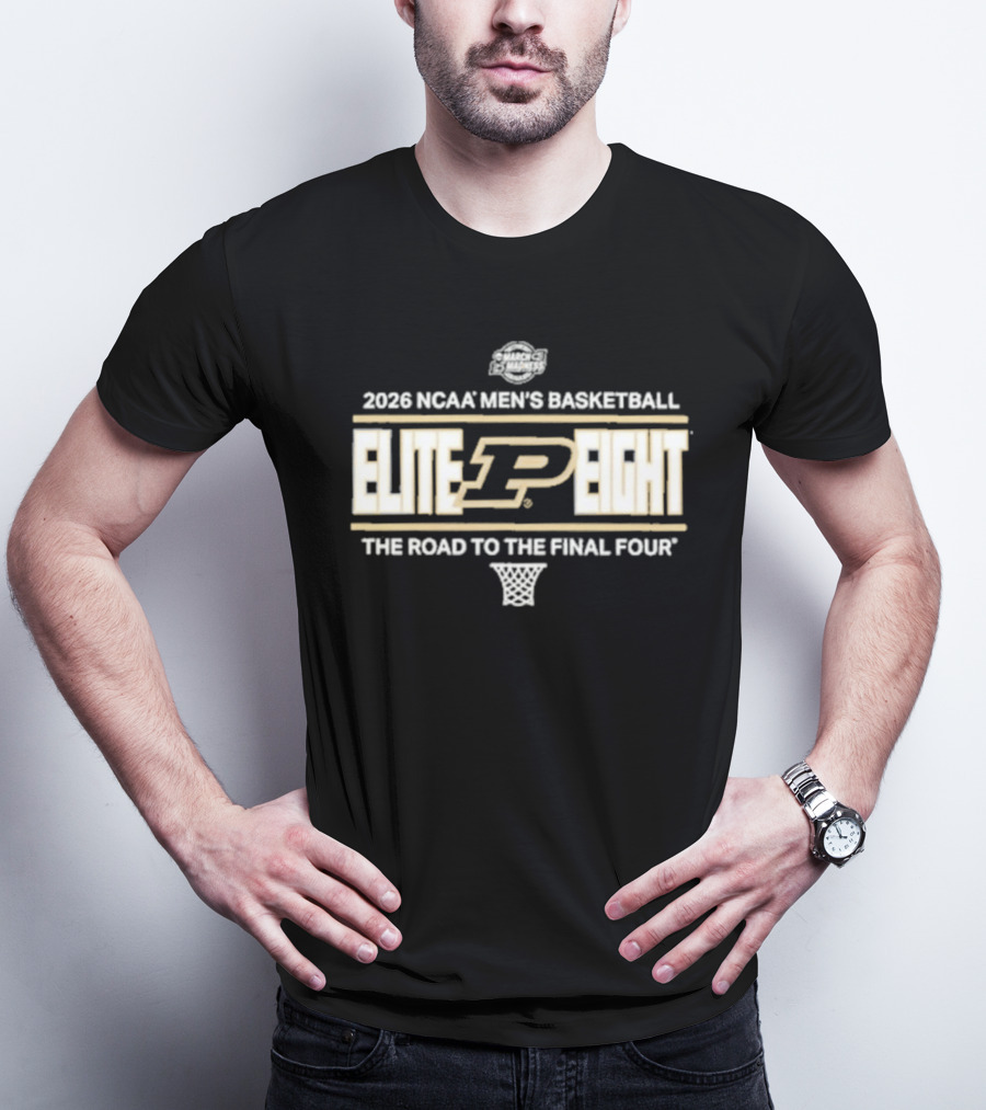2026 NCAA Men's Basketball Elite Eight Purdue The Road To The Final Four T-Shirt