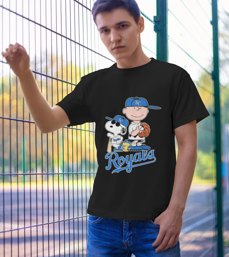 2026 Royals Snoopy Charlie Brown Kansas City Baseball T-Shirt