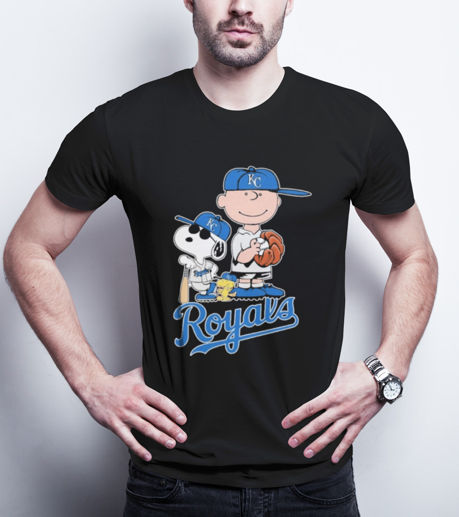 2026 Royals Snoopy Charlie Brown Kansas City Baseball T-Shirt