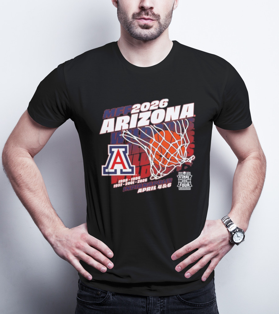 MFF 2026 Arizona Wildcats Final Four Indianapolis April Dates T-Shirt