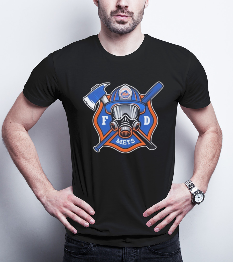 New York Mets Firefighter FD Helmet And Tools T-Shirt