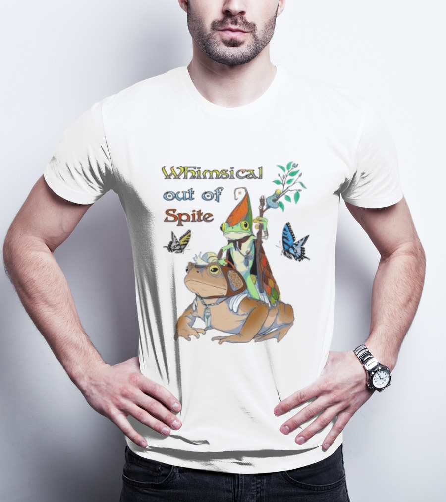 Whimsical Frog Out Of Spite With Butterflies And Chameleon T-Shirt
