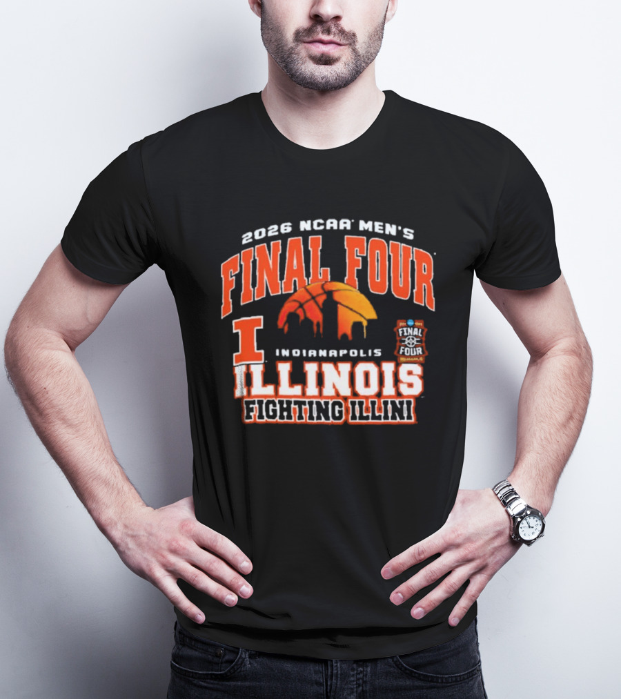 2026 NCAA Men's Final Four Indianapolis Illinois Fighting Illini Basketball T-Shirt