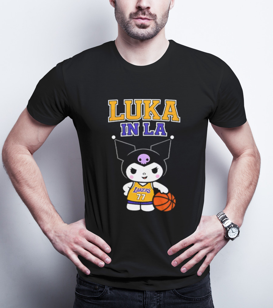 Kuromi Lakers Luka In LA #77 Basketball T-Shirt