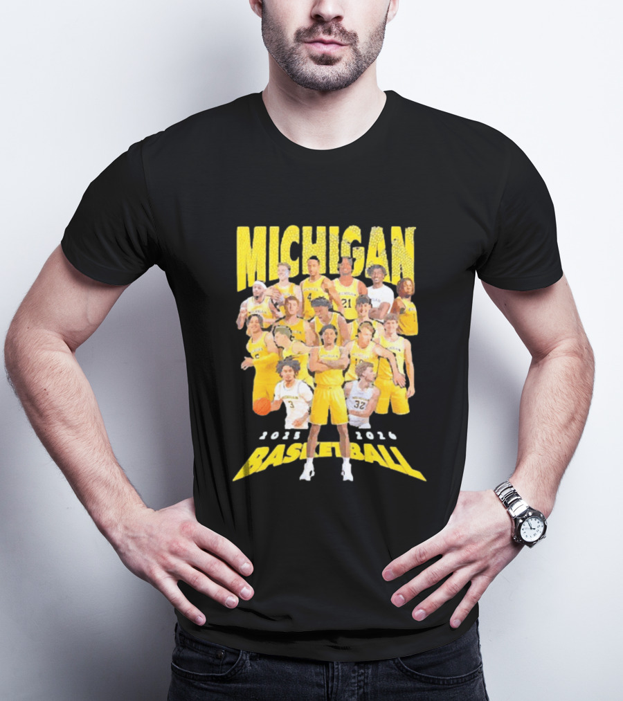 Michigan Wolverines 2025 2026 Basketball Team Members T-Shirt