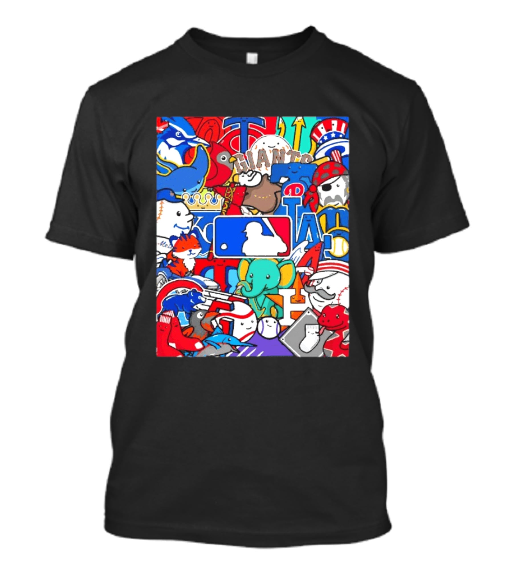 Happy Opening Day 2026 MLB Team Mascots Giants Royals Nationals Phillies Pirates T-Shirt