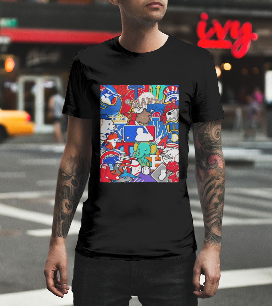 Happy Opening Day 2026 MLB Team Mascots Giants Royals Nationals Phillies Pirates T-Shirt