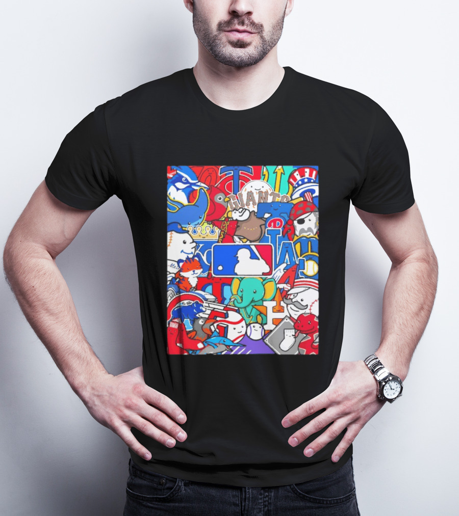 Happy Opening Day 2026 MLB Team Mascots Giants Royals Nationals Phillies Pirates T-Shirt