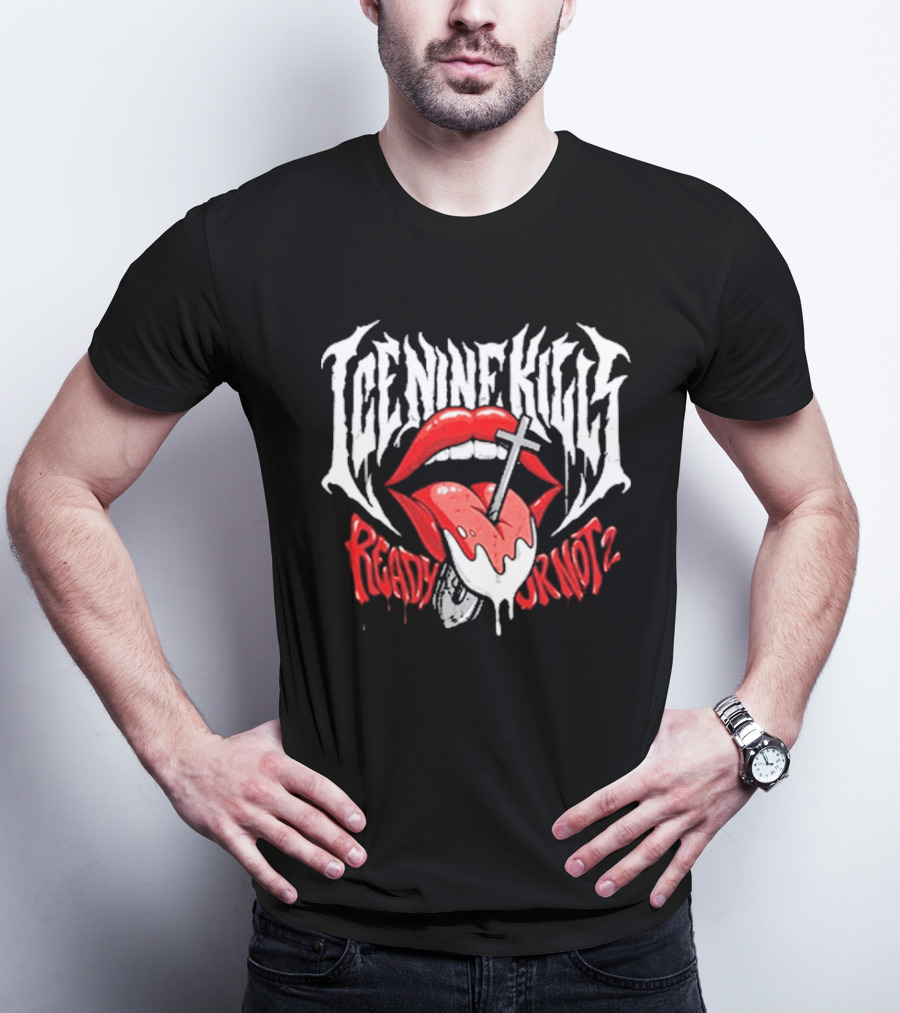 Ice Nine Kills Grave Diggler Ready Or Not 2 Here I Come Tongue Shovel Lips T-Shirt