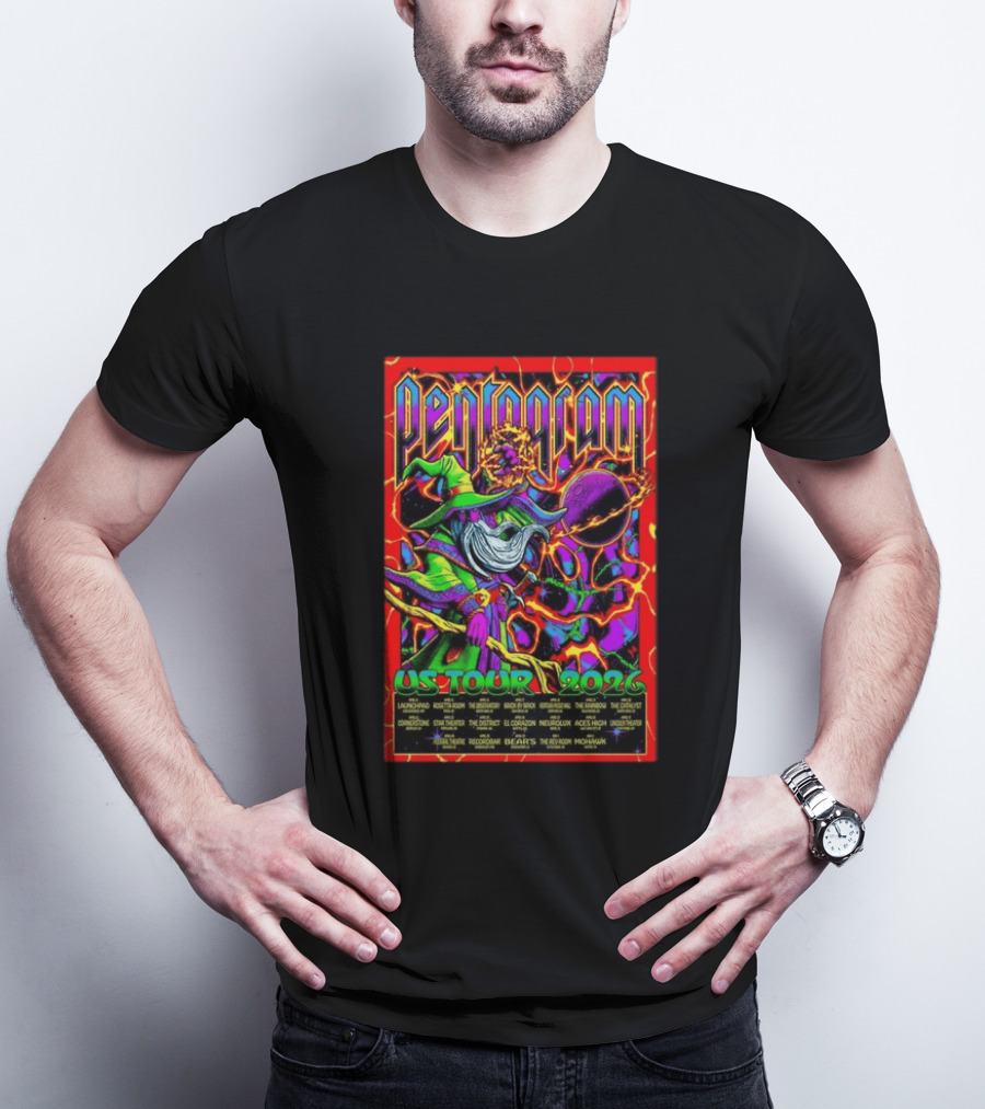 Pentagram US Tour 2026 Psychedelic Wizard T-Shirt