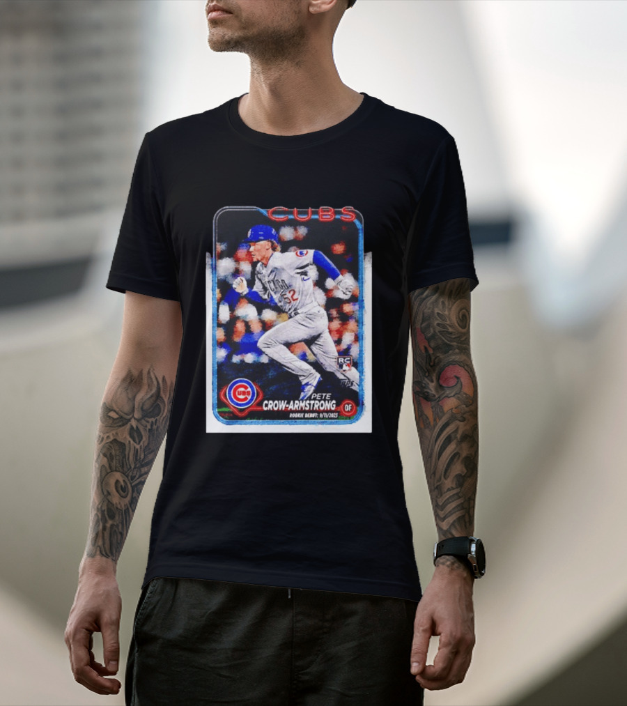 Pete Crow Armstrong Chicago Cubs Rookie Debut 9/11/2023 Topps Baseball Card T-Shirt