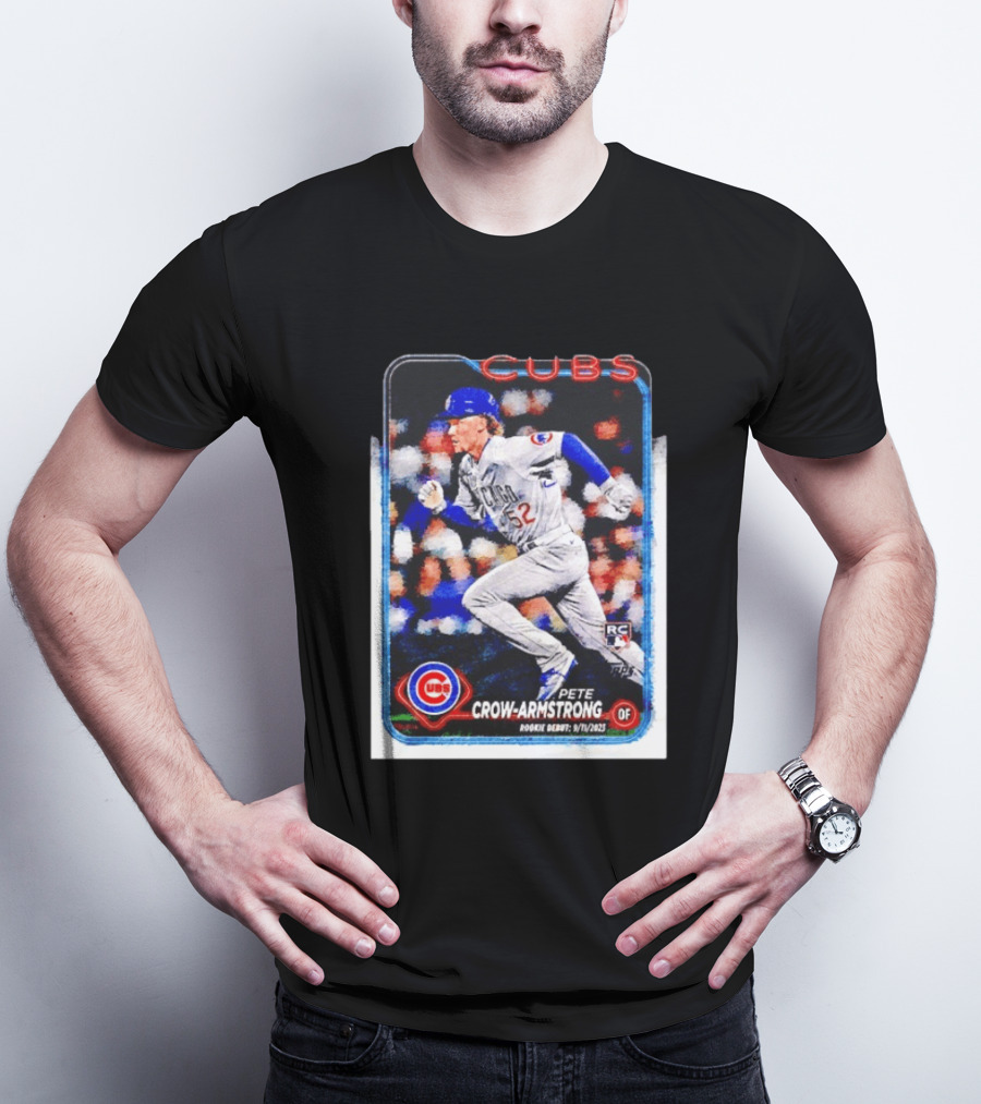 Pete Crow Armstrong Chicago Cubs Rookie Debut 9/11/2023 Topps Baseball Card T-Shirt