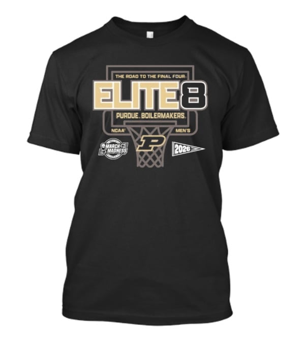 Purdue Boilermakers Men's Basketball 2026 Elite 8 Road To Final Four T-Shirt
