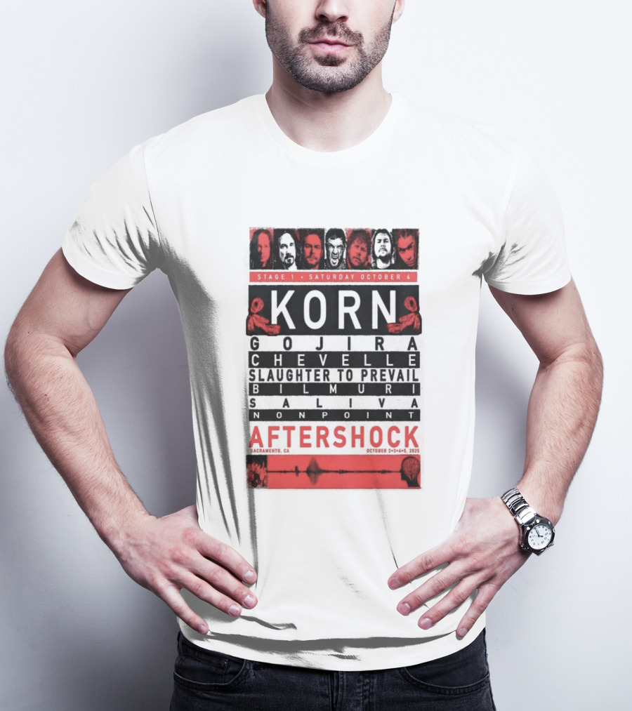 California Tour 2025 Korn Aftershock Festival October Event T-Shirt