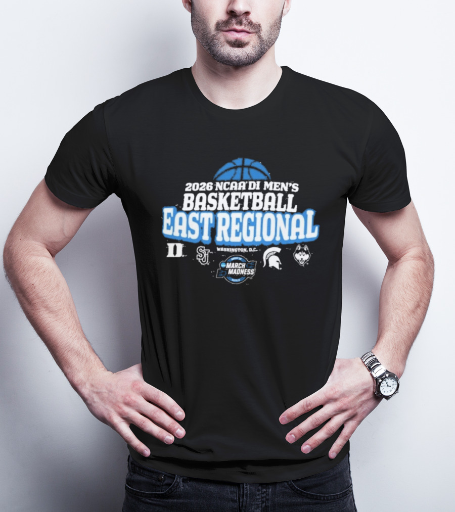 2026 NCAA Men's Basketball East Regional Washington DC Duke Spartans UConn Sweet Sixteen T-Shirt