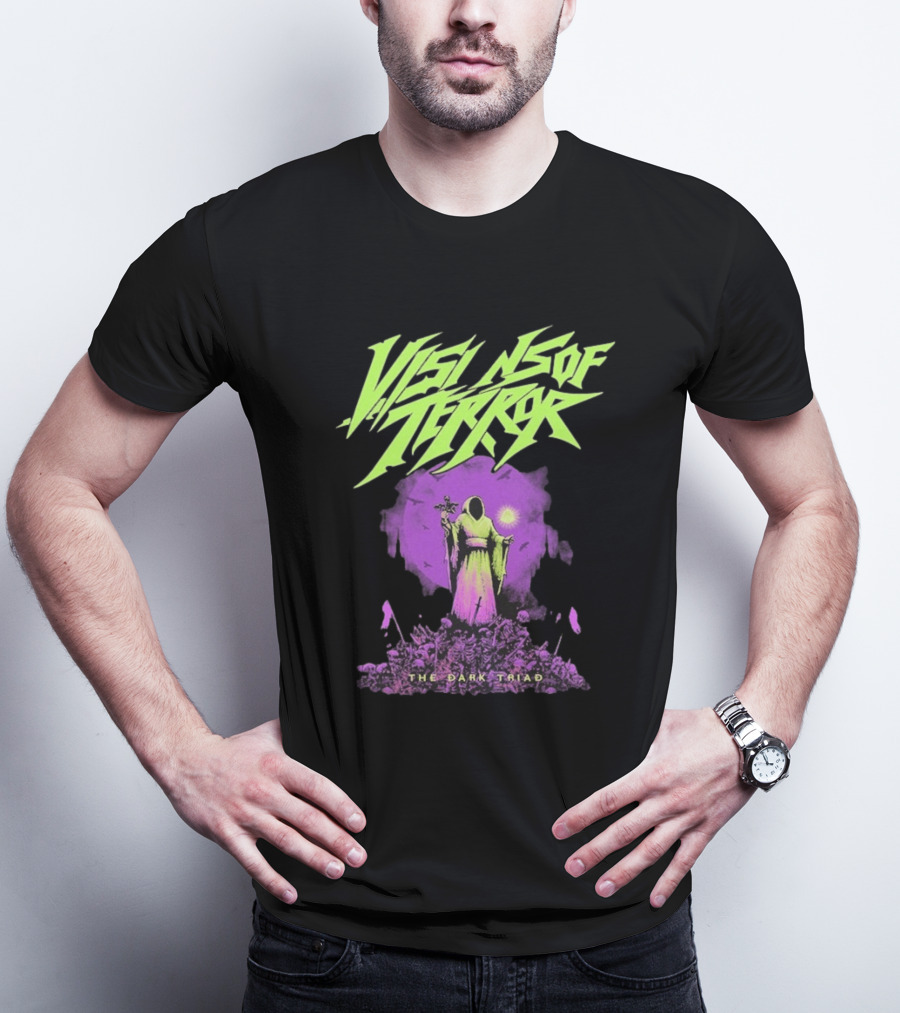 Visions Of Terror The Dark Triad Hooded Figure Symbolism T-Shirt