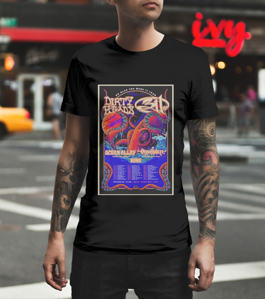 Dirty Heads 311 So Glad You Made It Tour July 12 2026 Chicago IL Ocean Alley Atmosphere Rome T-Shirt