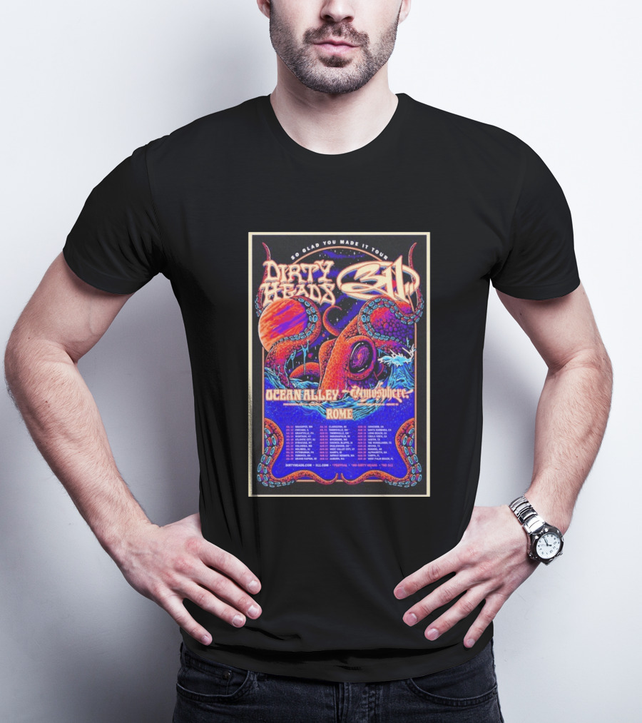 Dirty Heads 311 So Glad You Made It Tour July 12 2026 Chicago IL Ocean Alley Atmosphere Rome T-Shirt