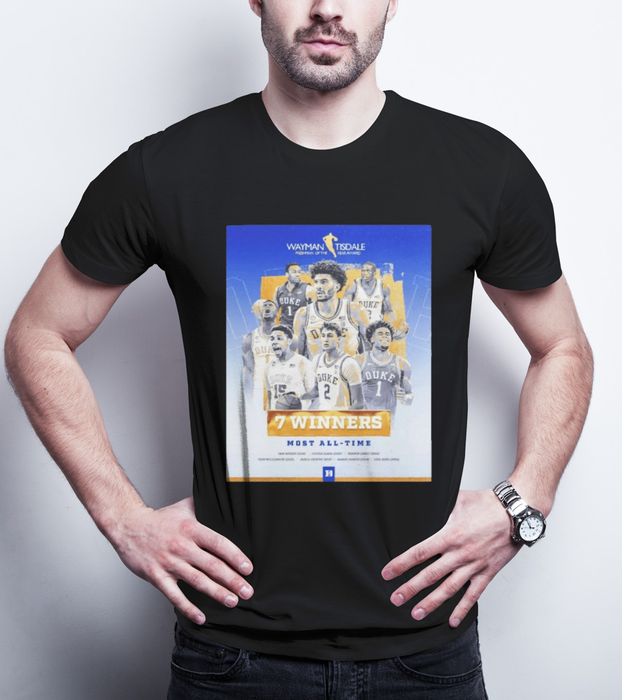 Wayman Tisdale Freshman Of The Year Award Duke Blue Devils 7 Winners Most All Time T-Shirt