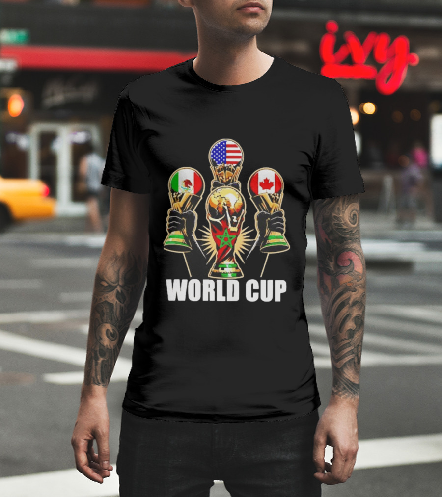FIFA World Cup 2026 Host Nations USA Mexico Canada Trophy Celebration T-Shirt