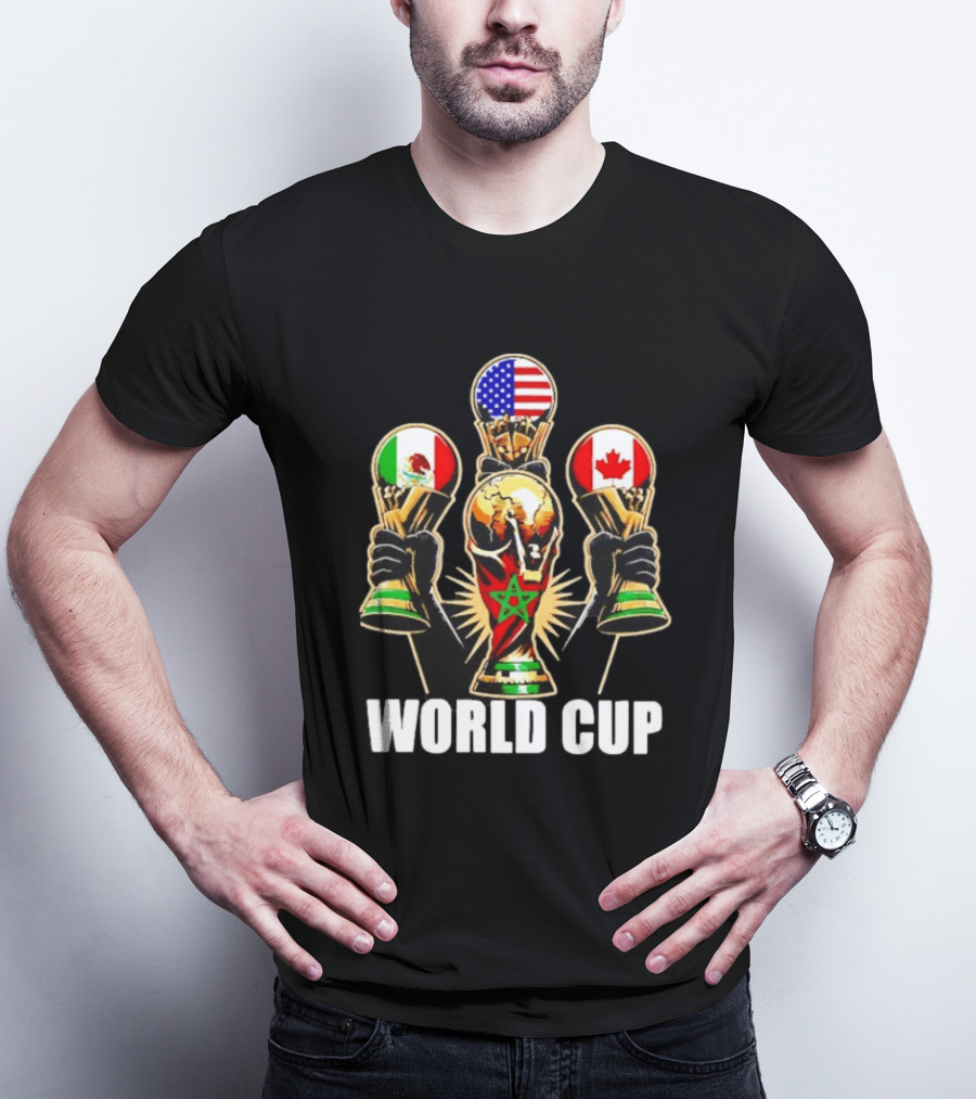 FIFA World Cup 2026 Host Nations USA Mexico Canada Trophy Celebration T-Shirt