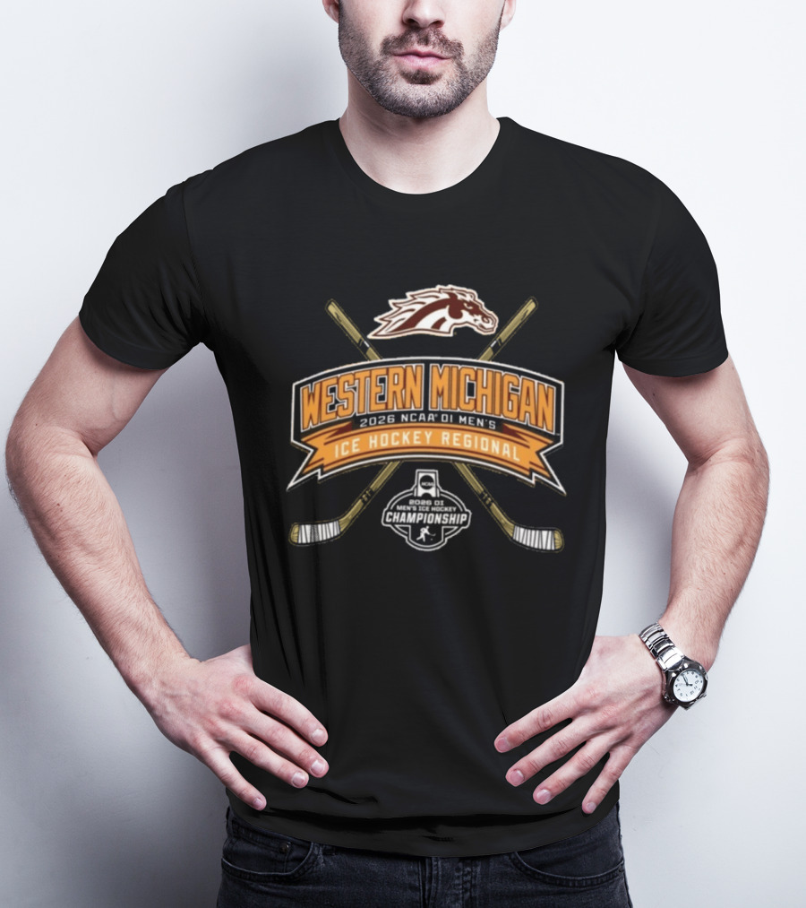 Western Michigan Broncos 2026 NCAA DI Men's Ice Hockey Regional Championship Competition T-Shirt