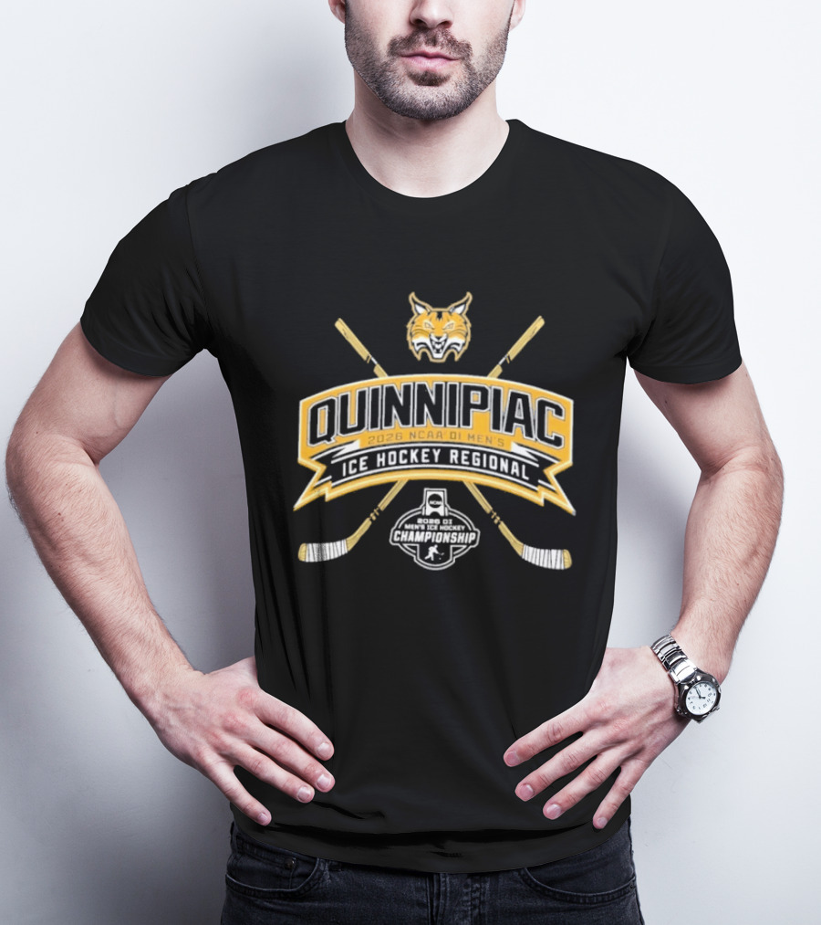 Quinnipiac Bobcats 2026 NCAA DI Men's Ice Hockey Regional Championship T-Shirt