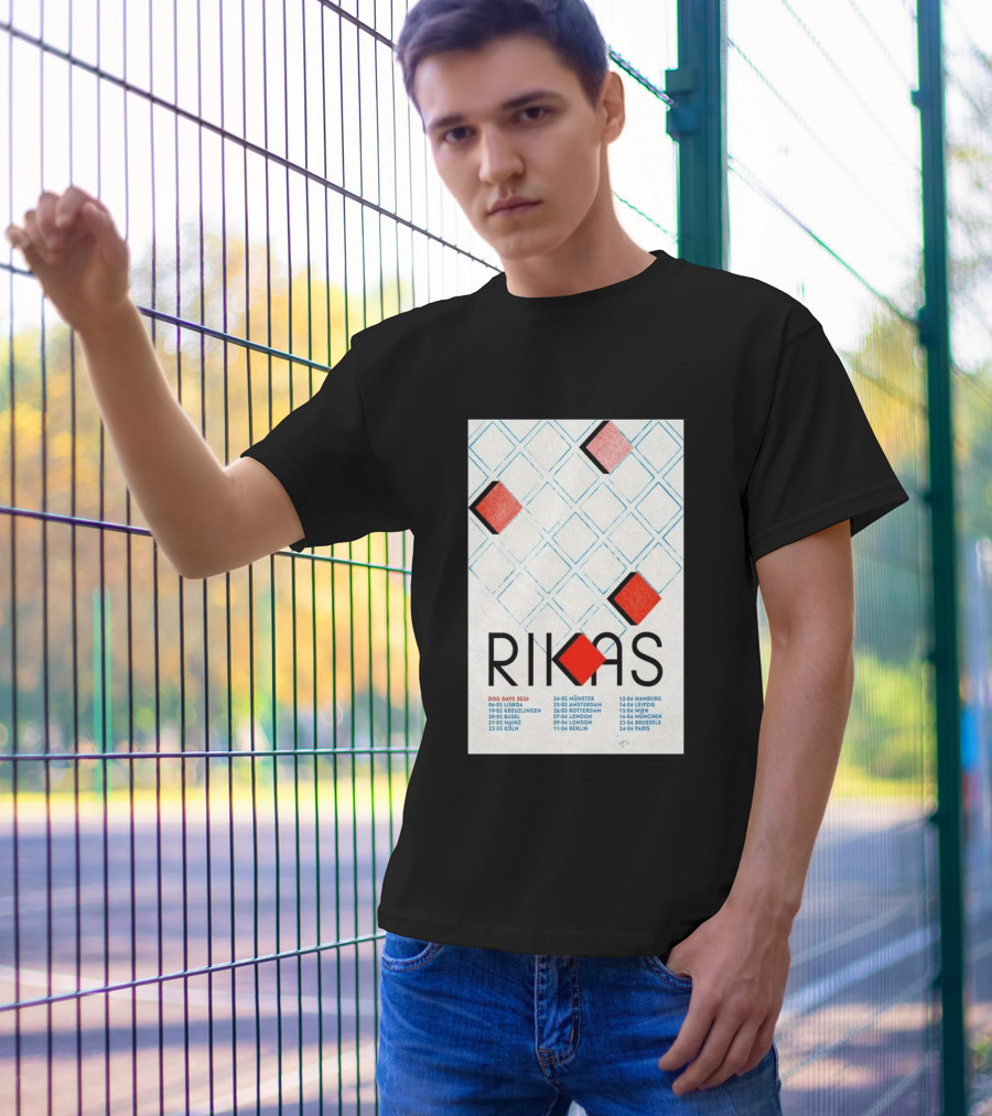 Rikas Dog Days Tour 2026 Lisbon Kreuzlingen Basel Mainz Koln Munster Amsterdam Rotterdam London Berlin Hamburg Leipzig Wien Munchen Brussels Paris T-Shirt