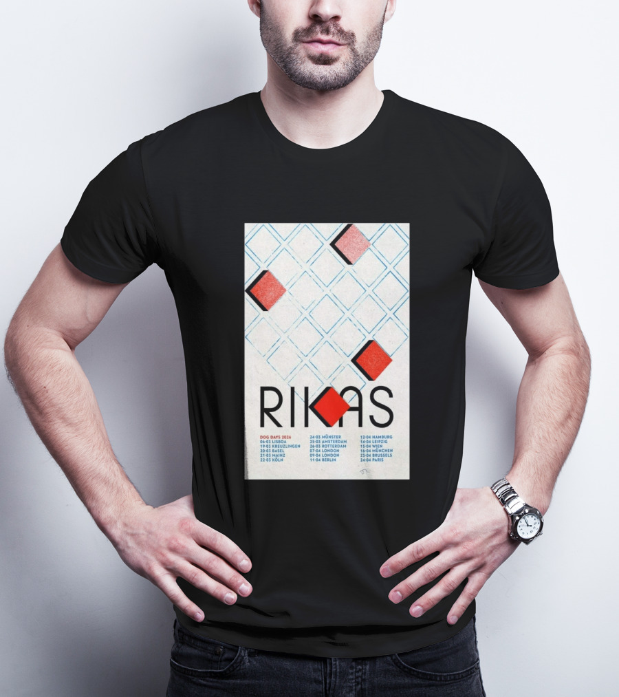 Rikas Dog Days Tour 2026 Lisbon Kreuzlingen Basel Mainz Koln Munster Amsterdam Rotterdam London Berlin Hamburg Leipzig Wien Munchen Brussels Paris T-Shirt