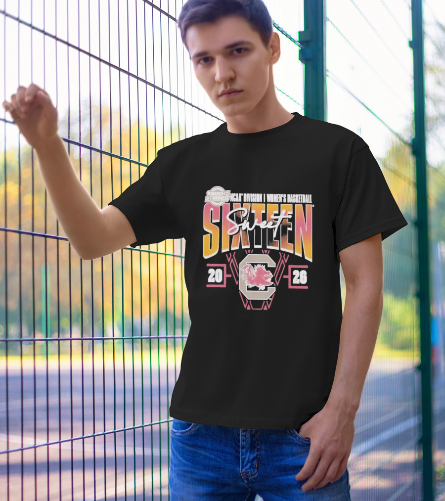 March Madness 2026 Sweet Sixteen South Carolina Gamecocks Women's Basketball Tournament T-Shirt